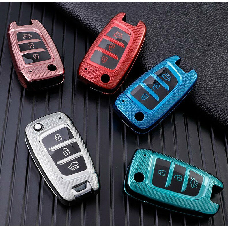 Hyundai key cover - carbon fibre design | i30, tucson, kona, venue ...